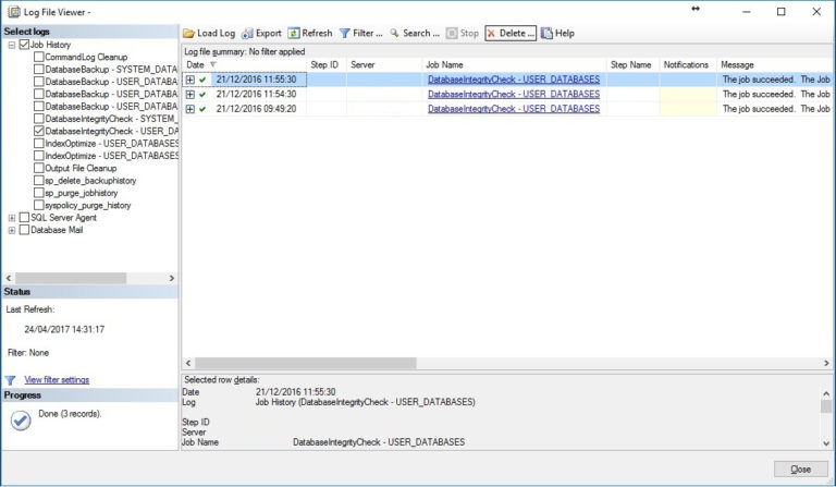 Como apagar os logs do histórico dos Jobs no SQL Server - Dúvida do DBA